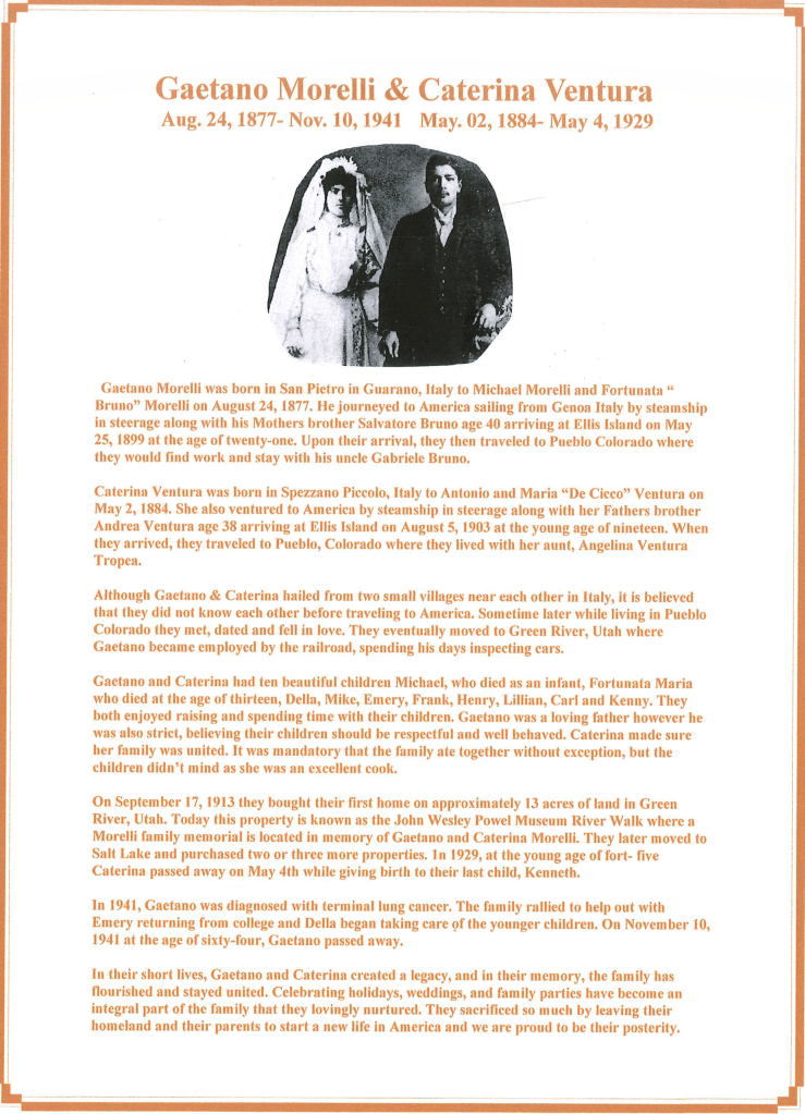 Individual Stories – Gaetano and Caterina Morelli Family