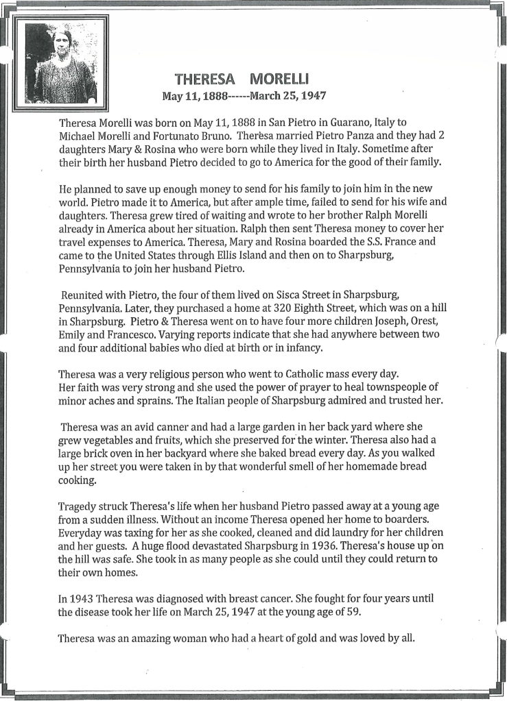 Individual Stories – Gaetano and Caterina Morelli Family